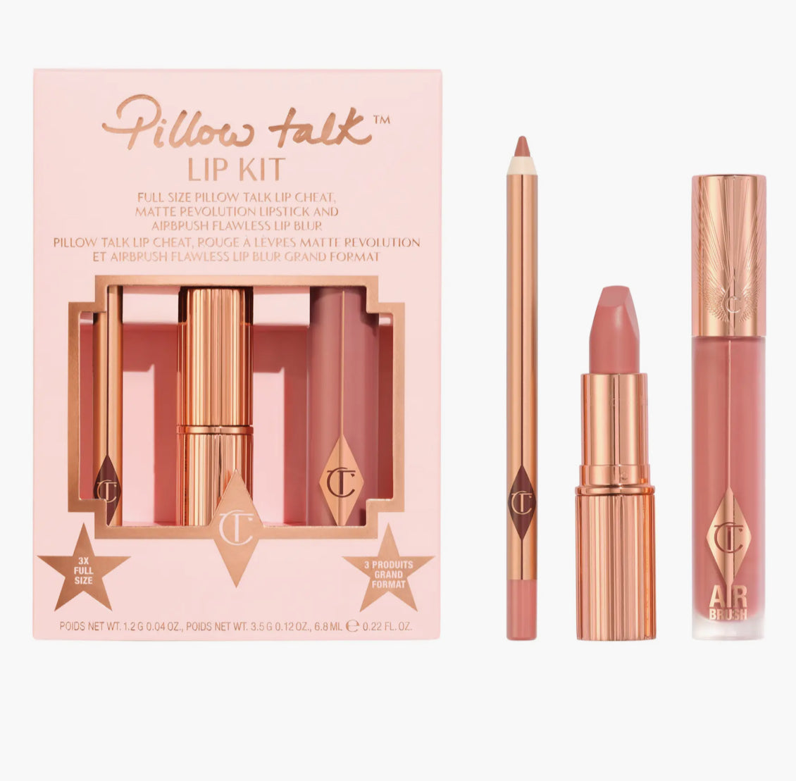 Charlotte Tilbury - Pillow Talk Lip Kit - x3 full size – GC BEAUTY MX